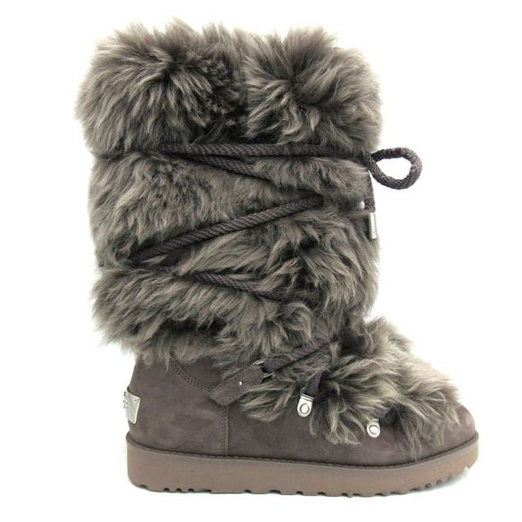 UGG | Shoes | Ugg Classic Posh Short Fur Thunder Cloud Boots Sz 9 ...